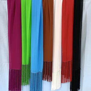 Plain Brown Shawl, Basic Chocolate Brown Evening Wear Shawl, Brown Long ...