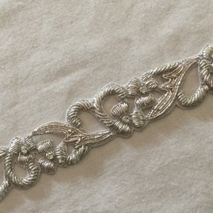 Silver Cut Work Trim, Hand Embroidered Trim, Silver Zardosi Cord Trim ...