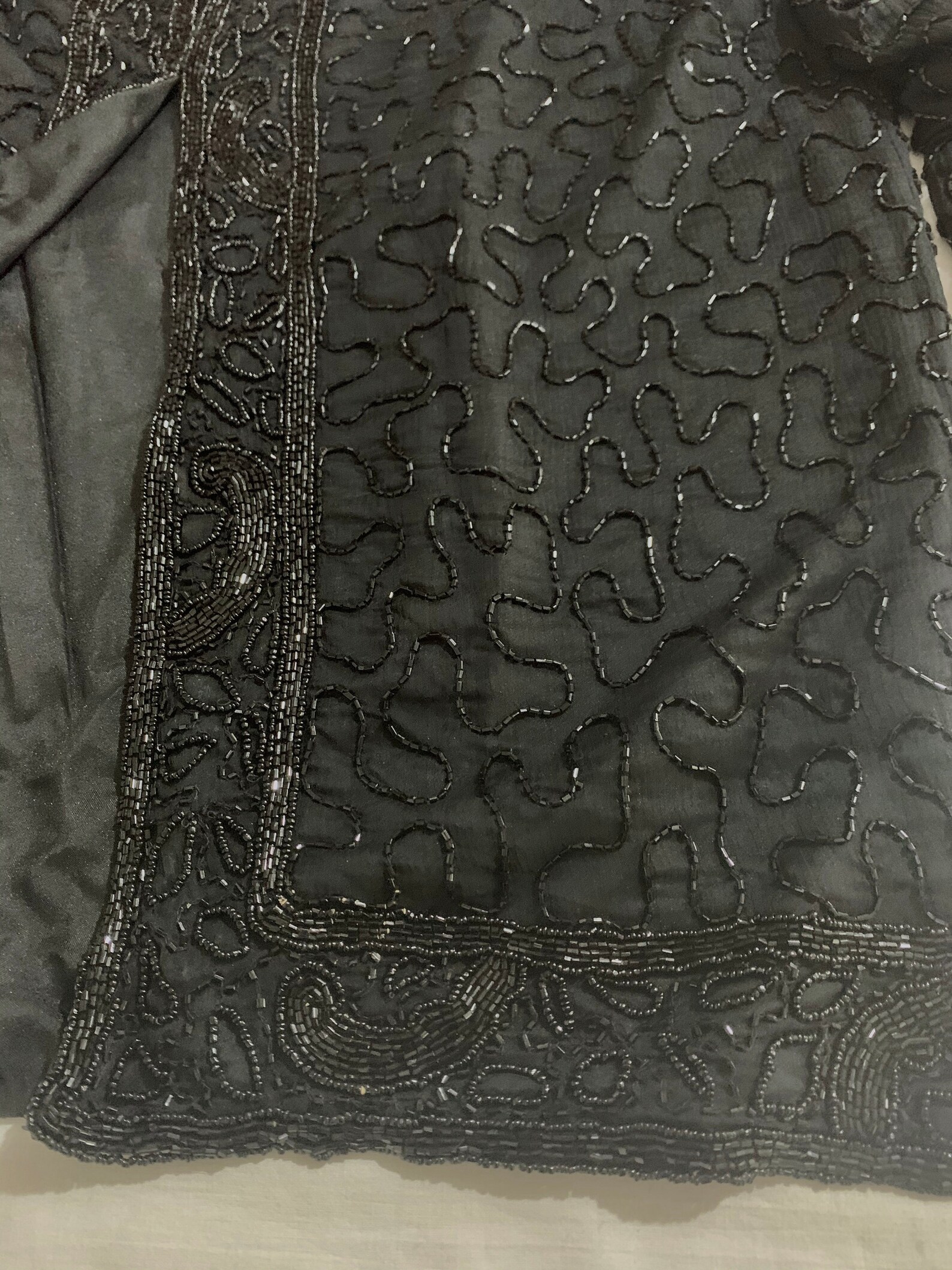 Black Silk Jacket,black Beaded Jacket, Hand Beaded Jacket,cocktail ...