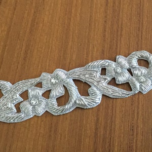 Silver Cut Work Trim, Hand Embroidered Trim, Silver Zardosi Cord Trim ...