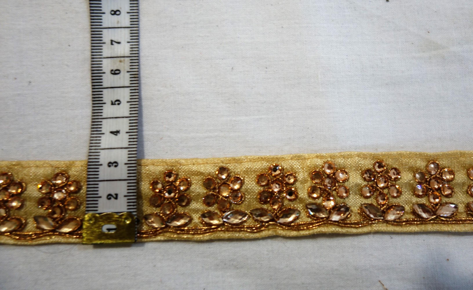 Golden Rhinestones Trim Crystals Trim Golden Floral | Etsy