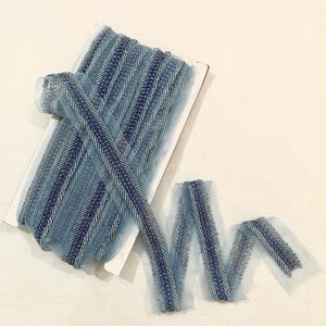 Blue Hand Beaded Trim, Blue Silver Line Seed Beads Trim, Fashion Trim ...