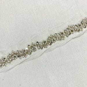 Silver Formal Trim, Hand Embroidered Designer Trim, Evening Wear Border ...