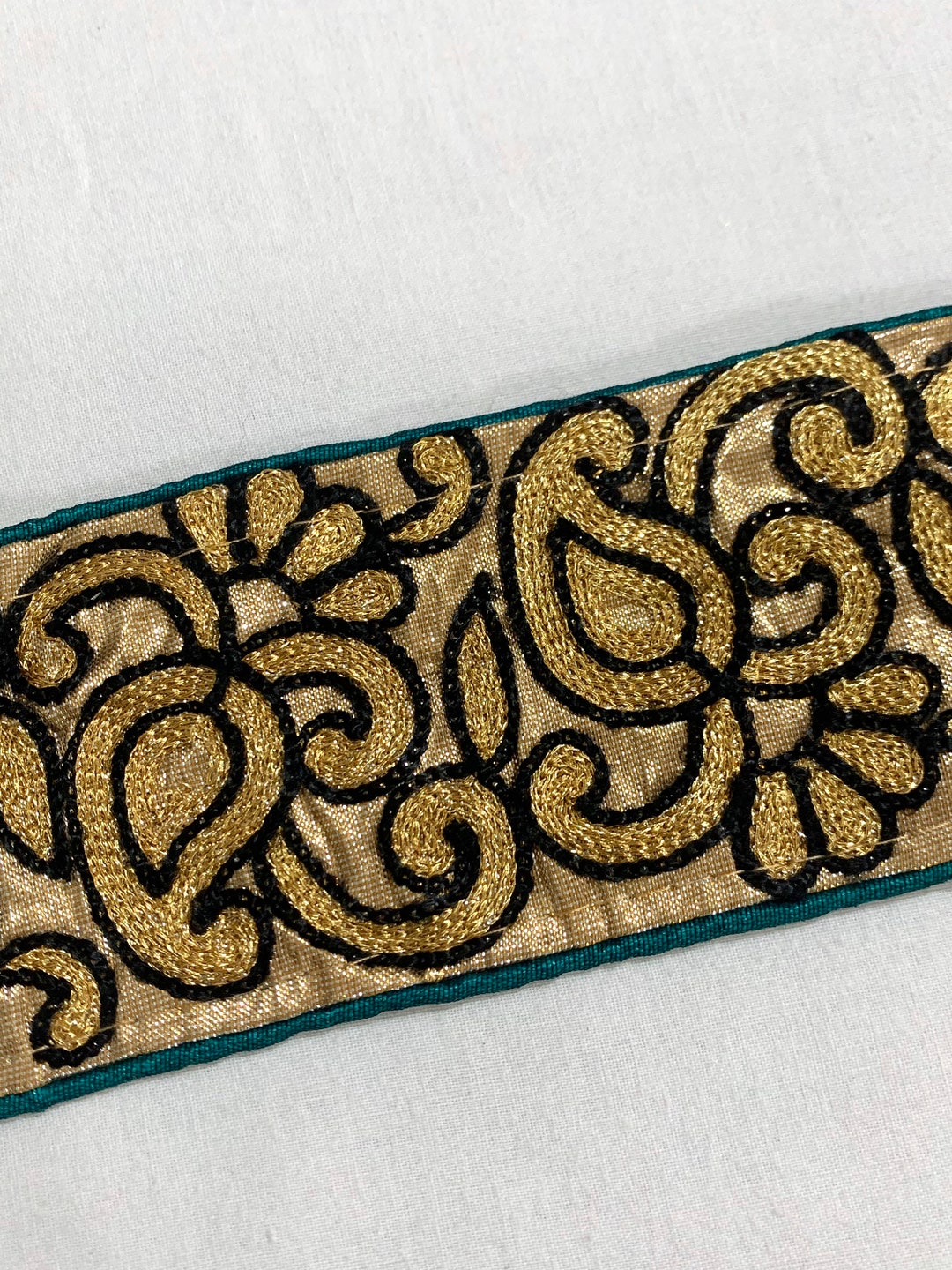 Golden Trim, Gold and Black Trim, Trim With Fine Teal Blue Edgings ...