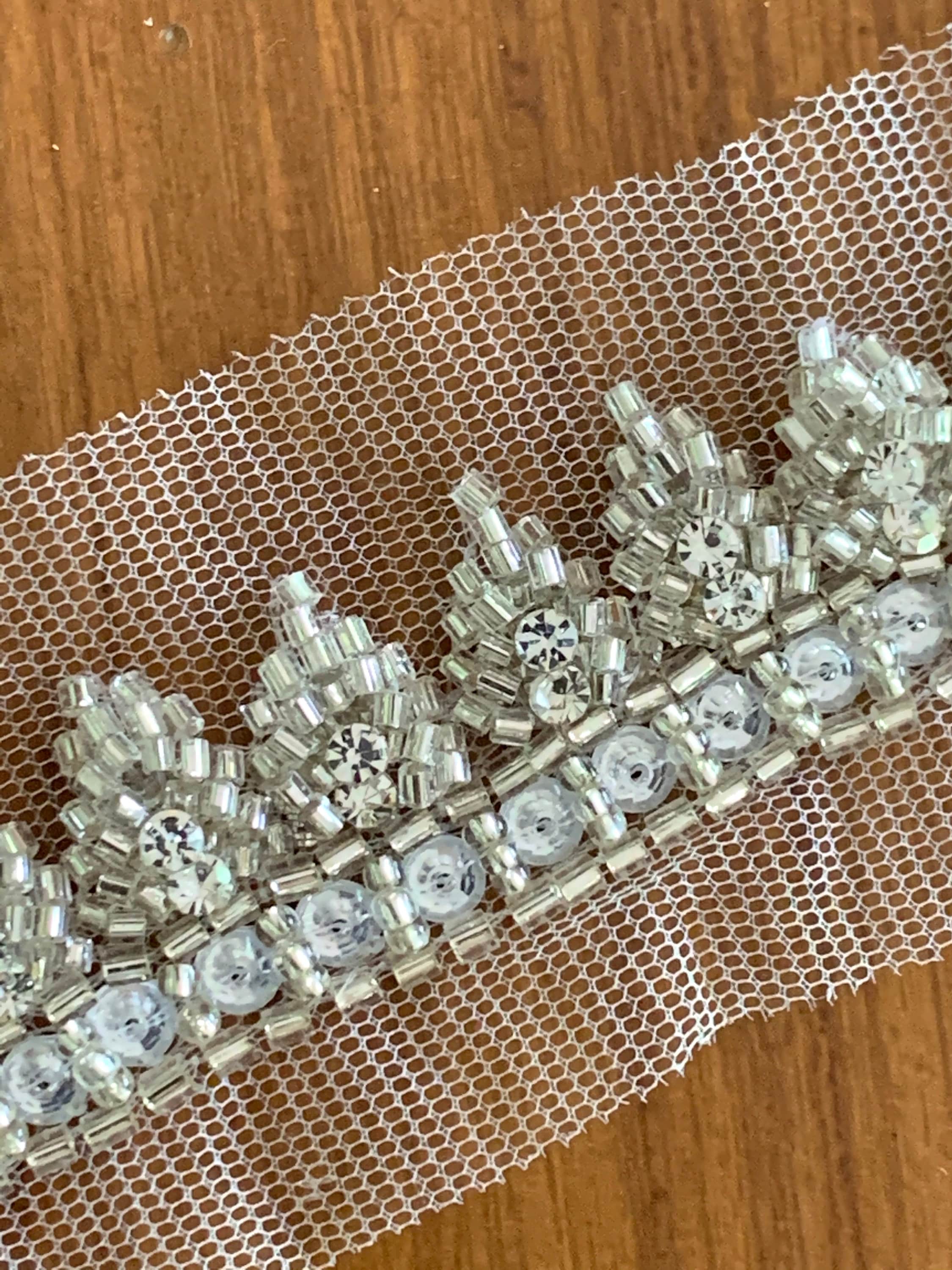 Silver Rhinestone Border