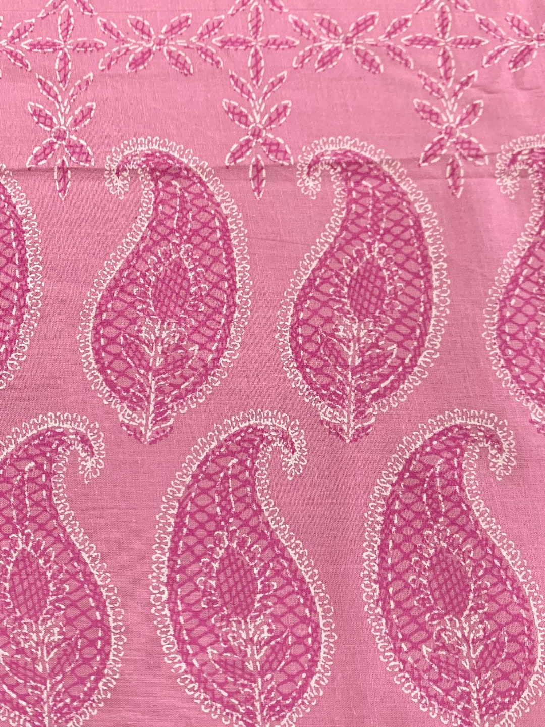 Pink Cotton Fabric, Pink Print Fabric, Paisley Floral Print Fabric ...