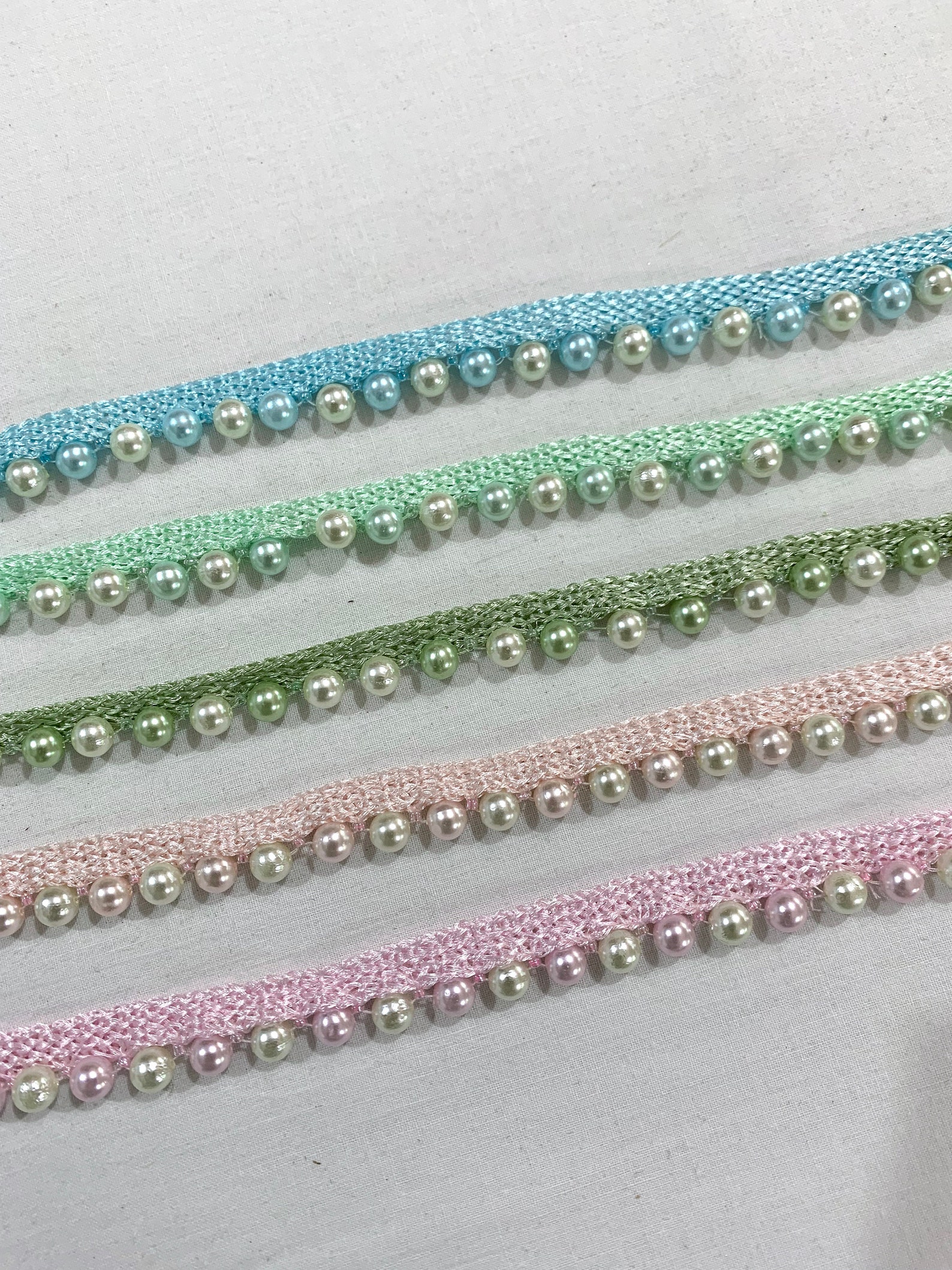 Jade Green Pearl Fringed Trim, Edging Trim, Fashion Trim, Styling Trim ...