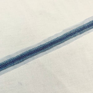 Blue Hand Beaded Trim, Blue Silver Line Seed Beads Trim, Fashion Trim ...