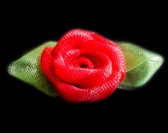 Miniature Sheer Peach Coiled Ribbon Rose Buds | Etsy