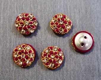 Maroon Buttons - Etsy