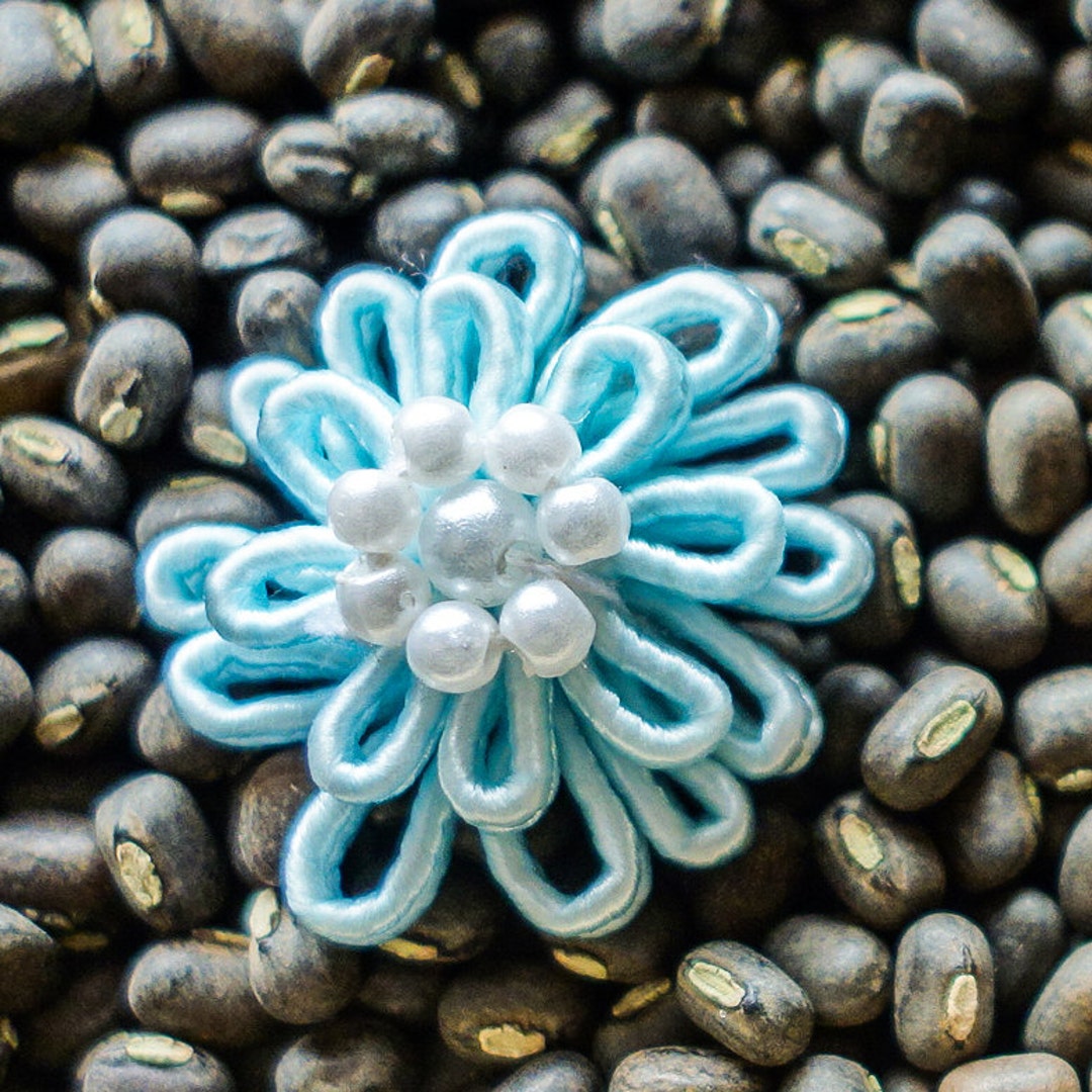 Miniature Blue Layered Squiggle Flowers With Beaded Centers - Etsy