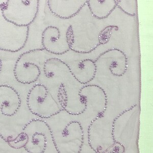 Soft Purple Georgette Shawl, Hand Beaded Georgette Shawl, Formal Wear ...
