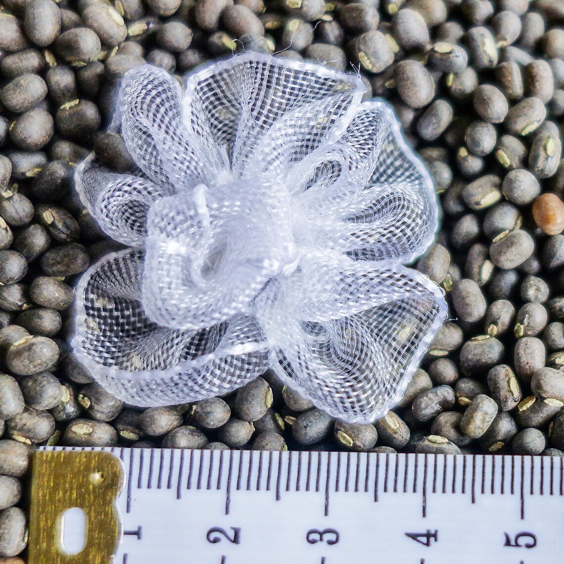 Small White Looped Woven Ribbon Flowers | Etsy