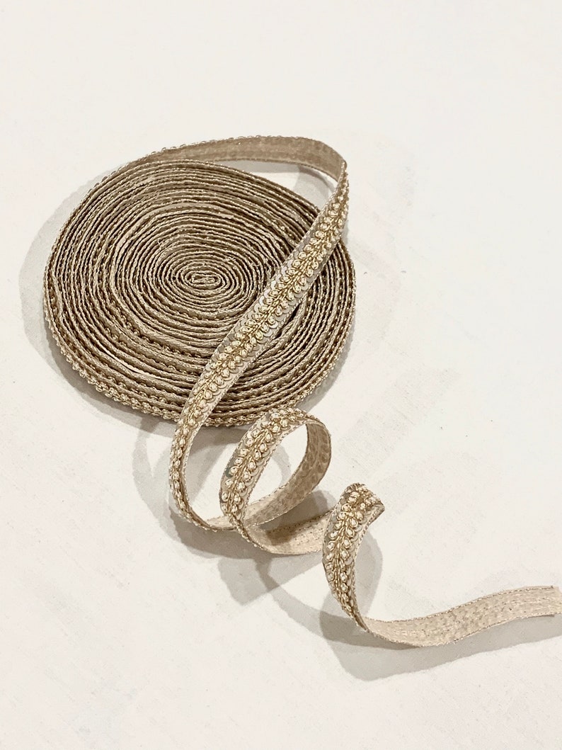 Gold Bridal Trim, Hand Embroidered Formal Trim, Evening Wear Trim, Home ...