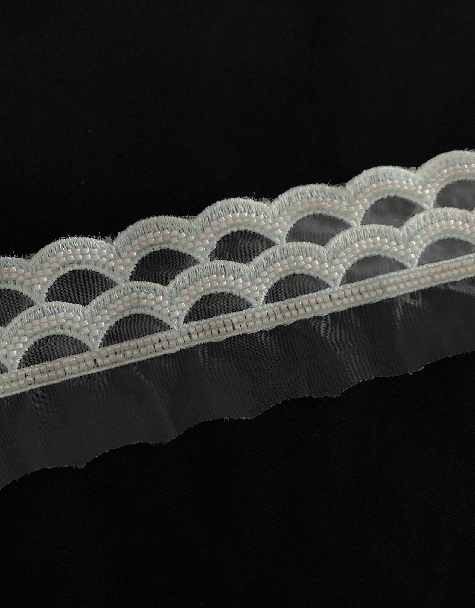 Blue Beaded Trim, Light Blue Embroidered Trim, Border Trim, Fashion ...