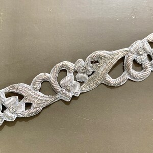 Silver Cut Work Trim, Hand Embroidered Trim, Silver Zardosi Cord Trim ...