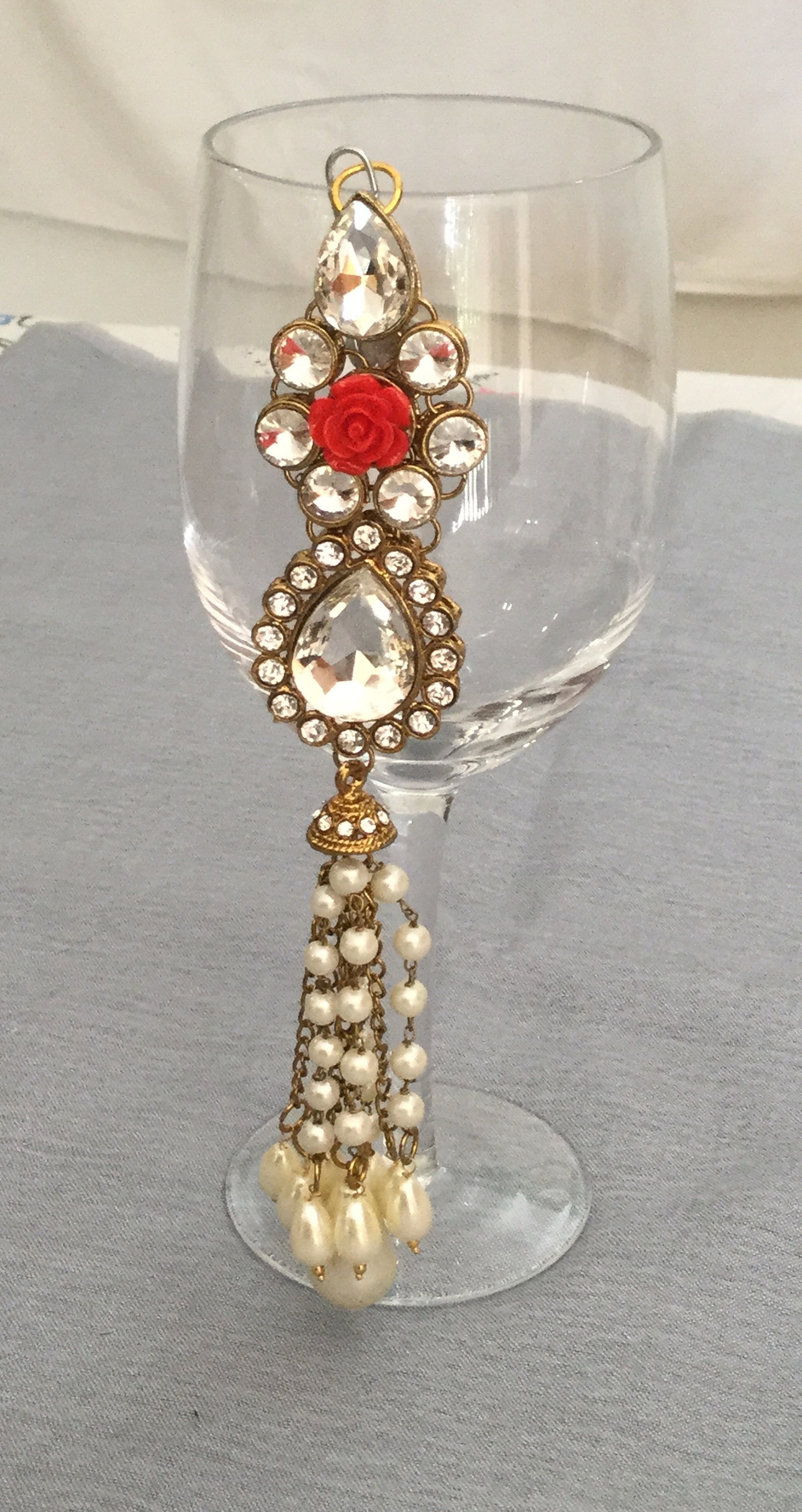 Ornamental Golden Tassel- Rhinestones Tassel- Crystals Tassel - Pearls ...