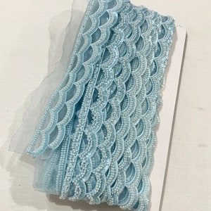 Blue Beaded Trim, Light Blue Embroidered Trim, Border Trim, Fashion ...