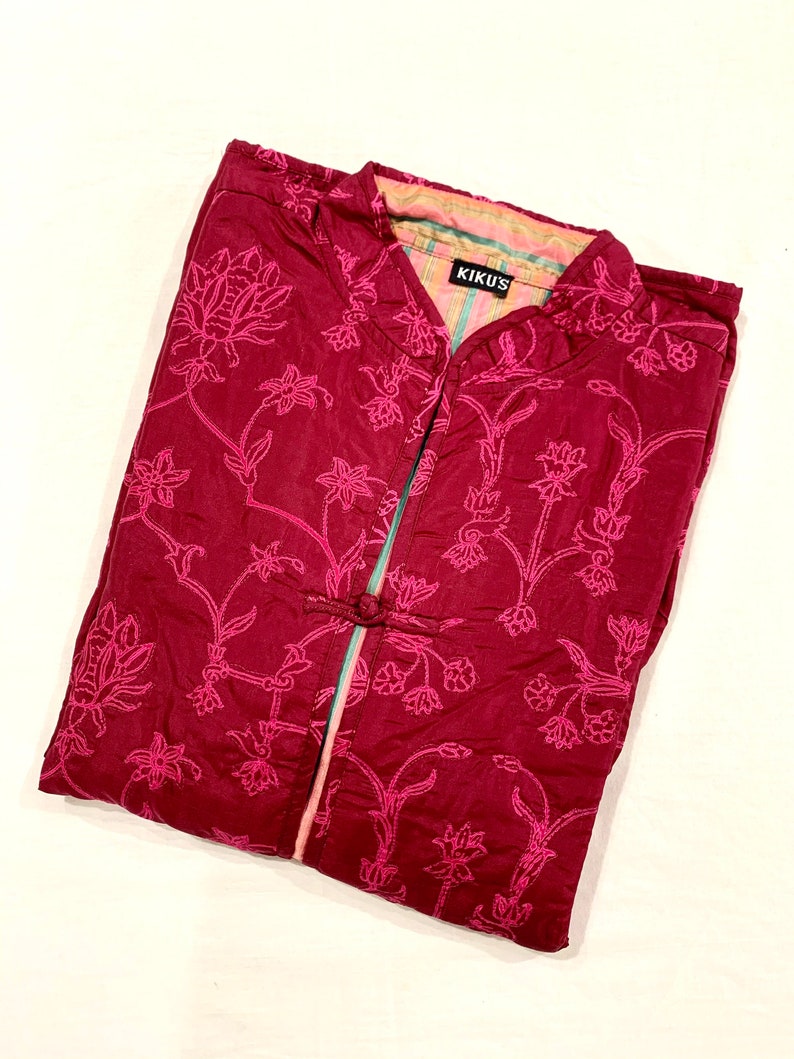 Hot Pink Silk Jacket,pink Reversible Jacket, Hand Block Painted Coat ...