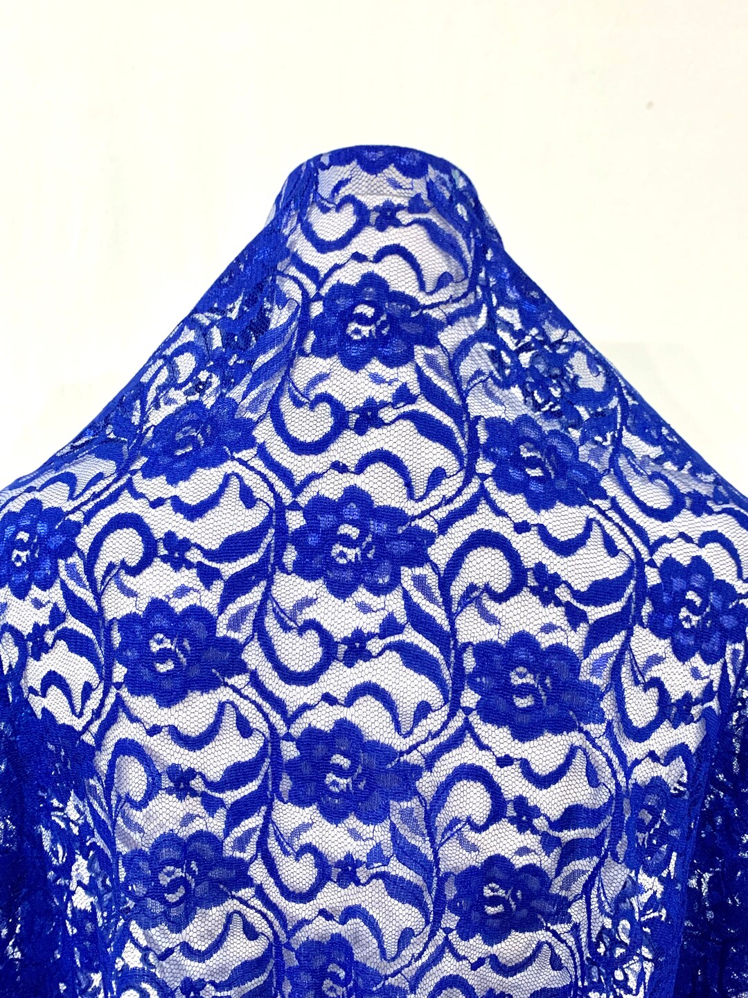 Blue Lace Fabric, Royal Blue Lace Fabric, Blue Floral Lace Fabric ...