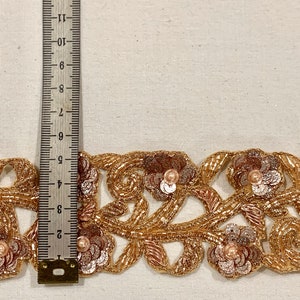 All Pink Gold Trim, Hand Embroidered Rose Gold Trim, Bridal N Formal ...