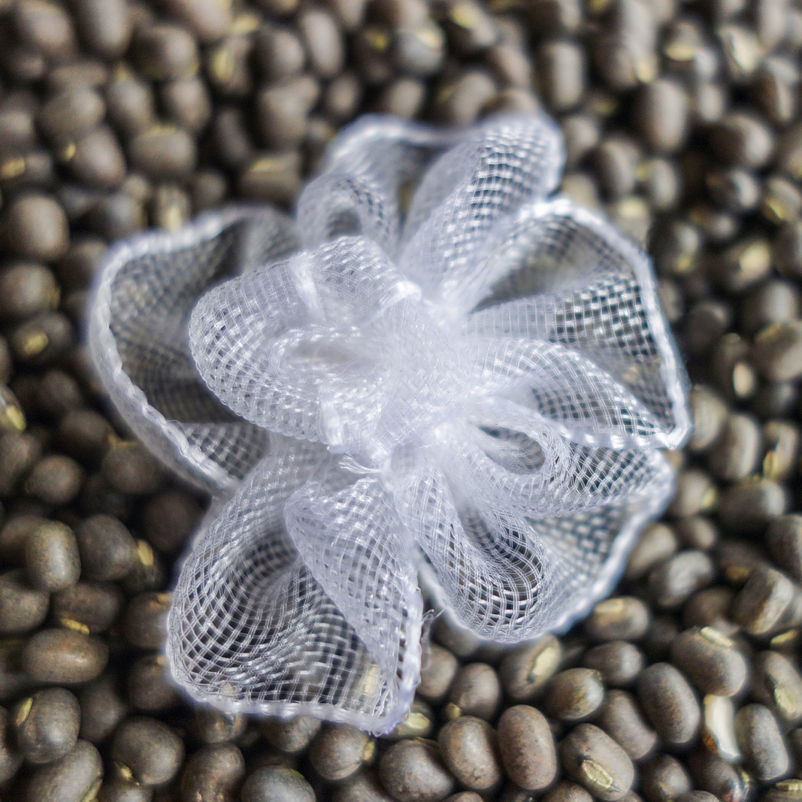Small White Looped Woven Ribbon Flowers | Etsy