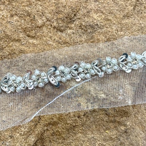 Silver Wedding Trim, Hand Embroidered Silver Trim, Fashion Trim, Edging ...