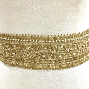 Gold Bridal Trim, Hand Embroidered Border Trim, Formal Wear Designer ...