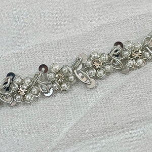 Silver Wedding Trim, Hand Embroidered Silver Trim, Fashion Trim, Edging ...