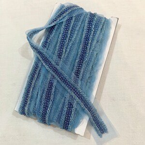 Blue Hand Beaded Trim, Blue Silver Line Seed Beads Trim, Fashion Trim ...