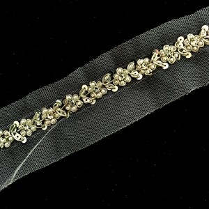 Silver Wedding Trim, Hand Embroidered Silver Trim, Fashion Trim, Edging ...