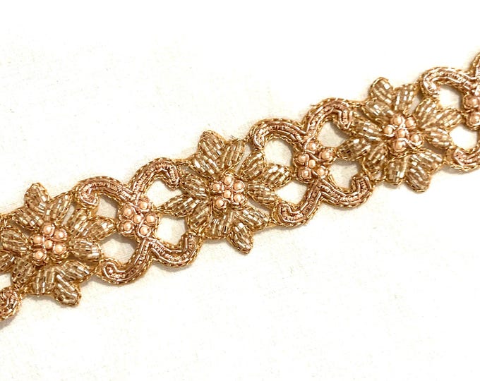 Black N Red Trim, Black N Red Hand Beaded Trim, Fashion Trim, Party ...