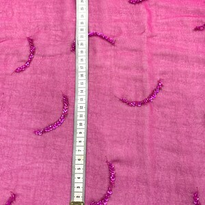 Magenta Georgette Shawl, Hand Embroidered Magenta Shawl, Hijab Shaw ...