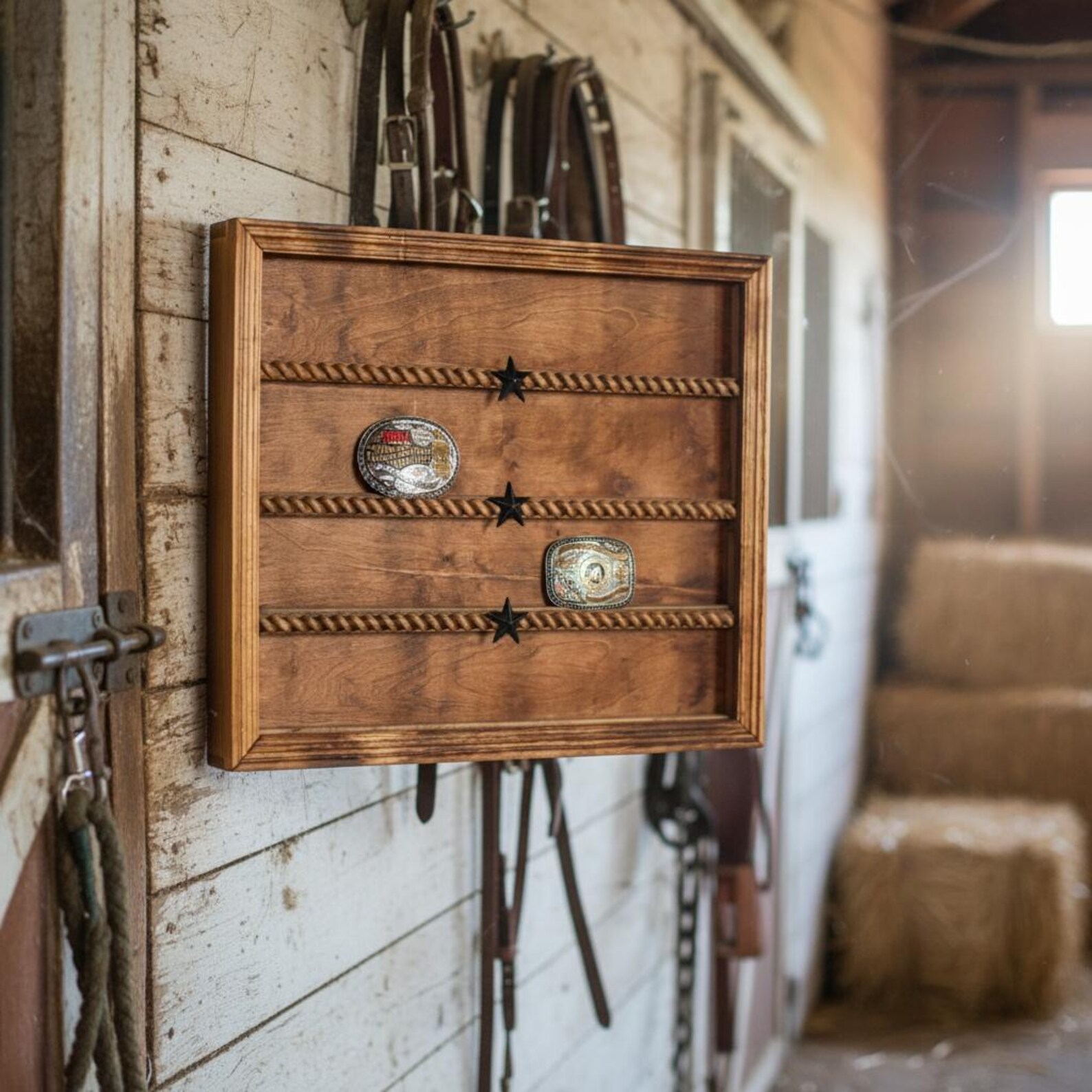 Rustic Western Buckle Display, Solid Birch, Rodeo Award Holder - Etsy