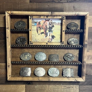 Belt Buckle Display Case With 8x10 Picture Frame - Trophy Display Case ...