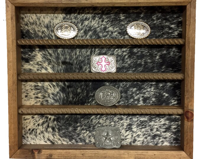 20 Buckle Rustic Western Buckle Display With Cowhide Backing | Etsy