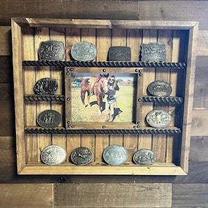 Belt Buckle Display Case With 8x10 Picture Frame - Trophy Display Case ...