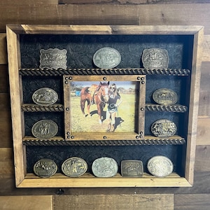 Belt Buckle Display Case With 8x10 Picture Frame - Trophy Display Case ...