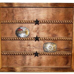 20 Buckle Rustic Western Buckle Display With Solid Birch Back. the ...