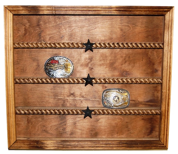 20 Buckle Rustic Western Buckle Display With Solid Birch Back. | Etsy