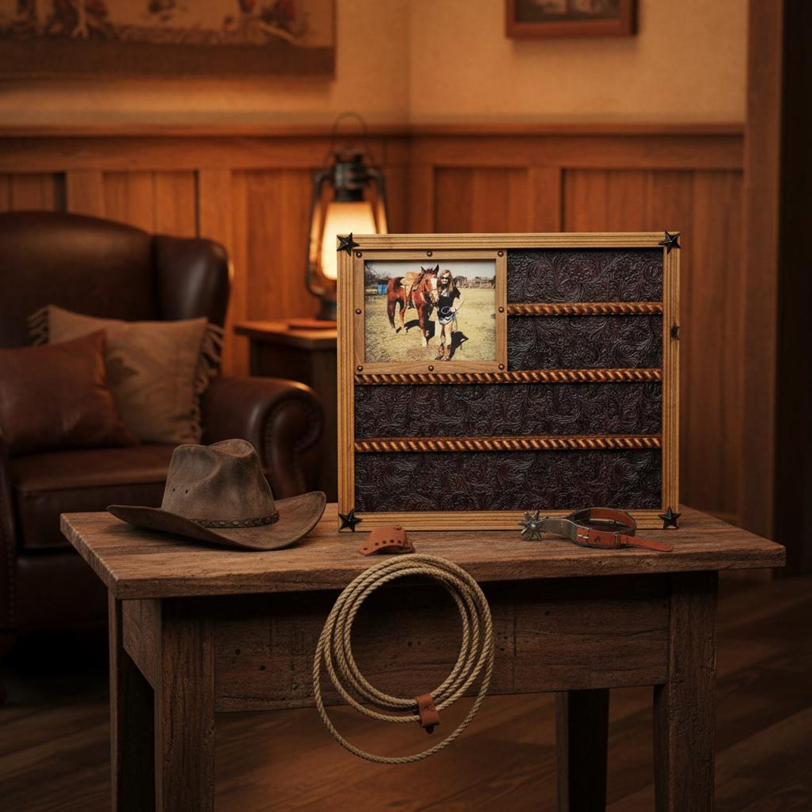 Handcrafted Rodeo Buckle Display Case – 14 Buckles, 8x10 Picture Frame ...