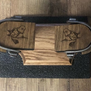 ENGRAVED RED OAK Trophy Spur Display Stand - the Perfect Display Piece ...