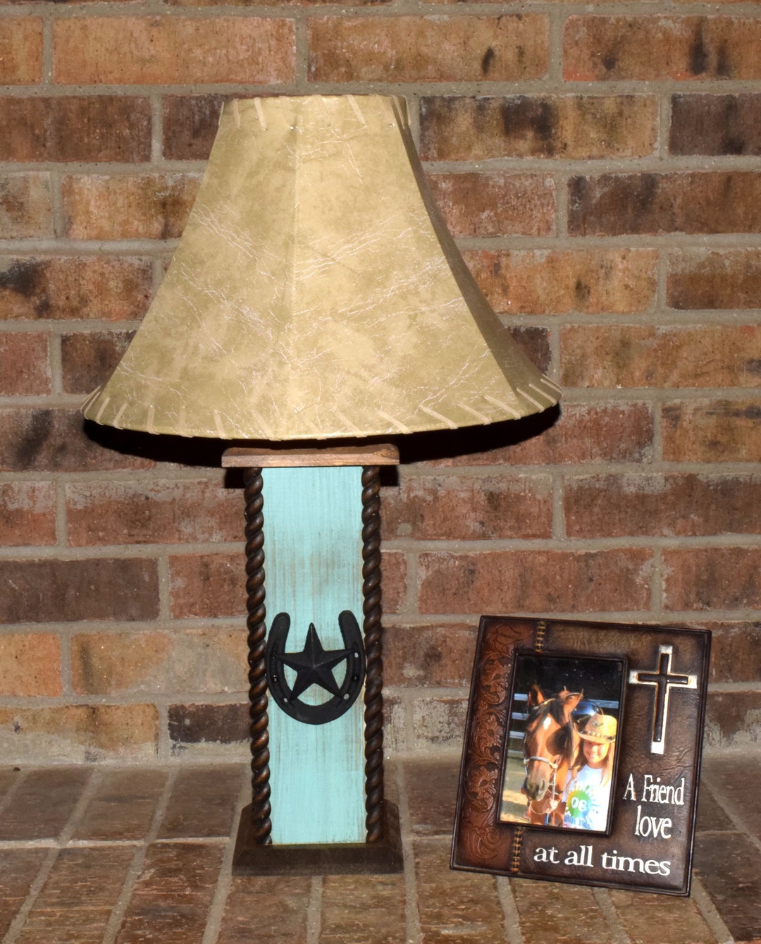 24" USB Rustic Lamps - Western Lamps - Western Horseshoe/star Table ...