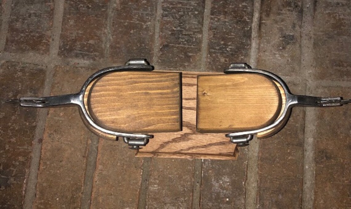 Solid Oak Base Trophy Spur Display Stand - Etsy