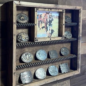 Belt Buckle Display Case With 5x7 Picture Frame - Trophy Display Case ...