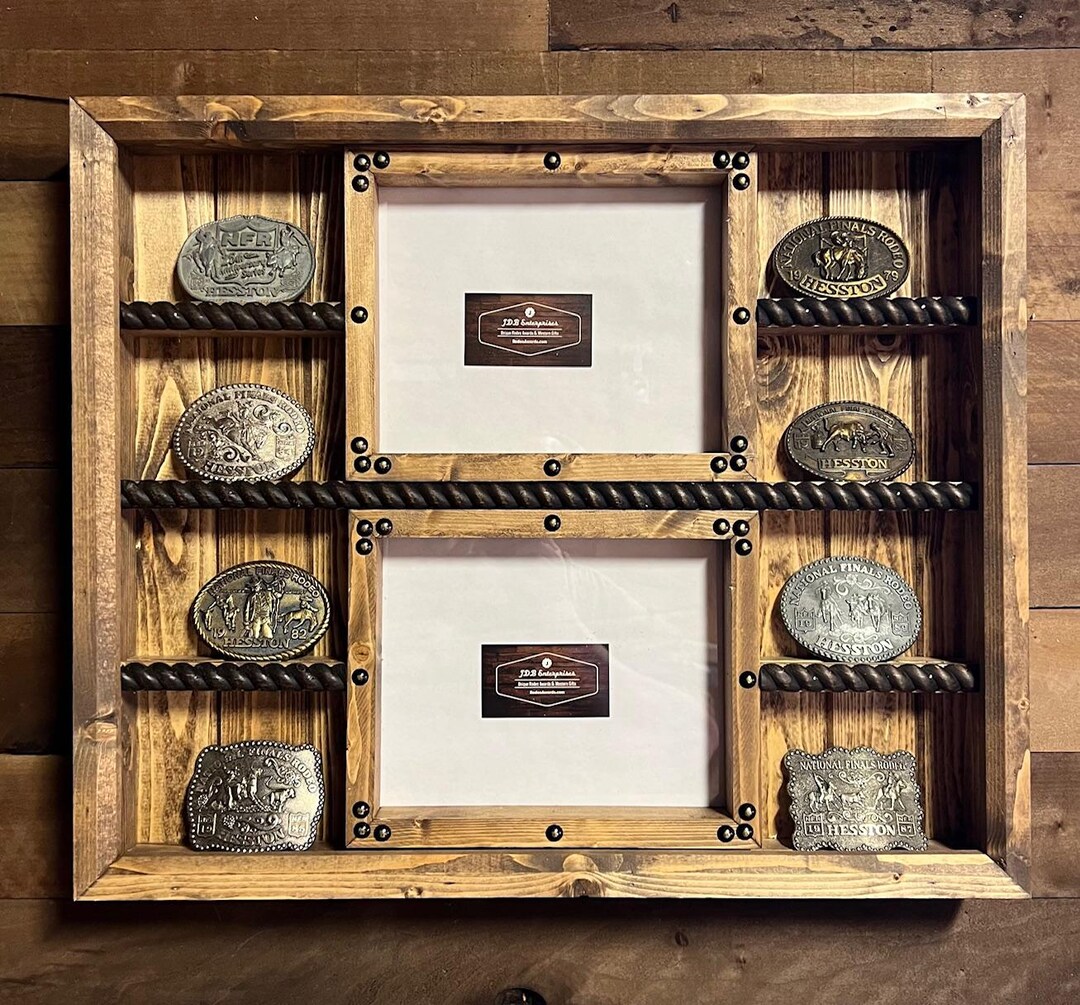 Belt Buckle Display Case With (2) 8x10 Picture Frames - Trophy Display ...