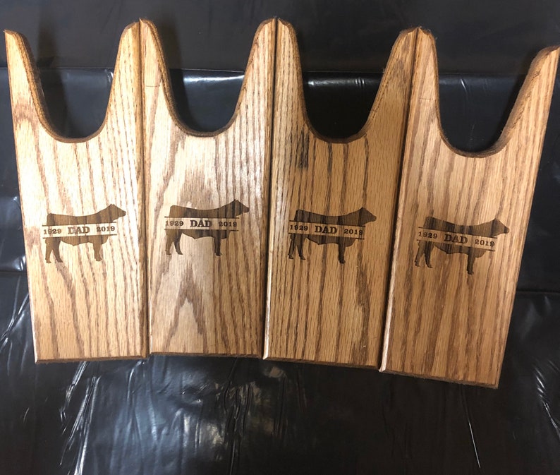 Custom RED OAK Engraved Boot Jacks Unique Western Logo - Etsy