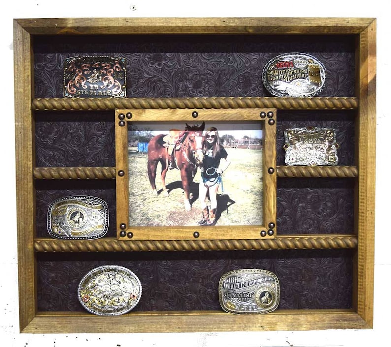 Belt Buckle Display Case With 8x10 Picture Frame - Trophy Display Case ...