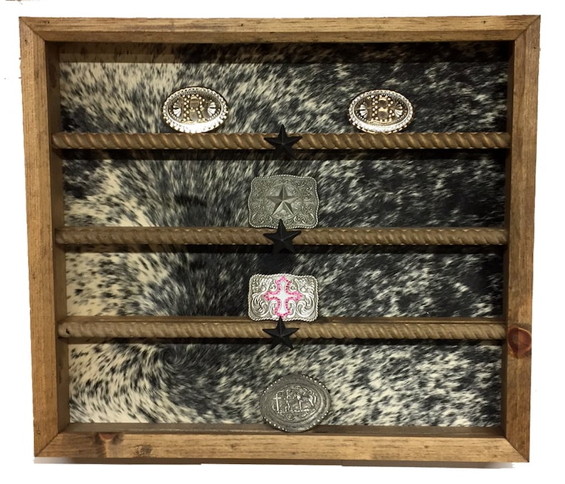 20 Buckle Rustic Western Buckle Display With Cowhide Backing. What ...