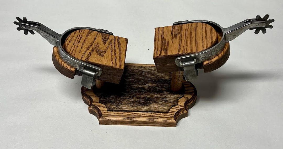 Solid Red Oak Trophy Spur Display Stand - Etsy